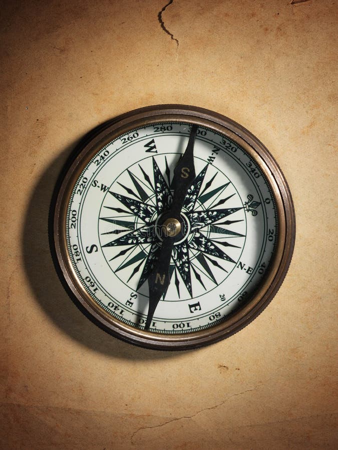 Old golden compass stock image. Image of azimuth, west - 5362461