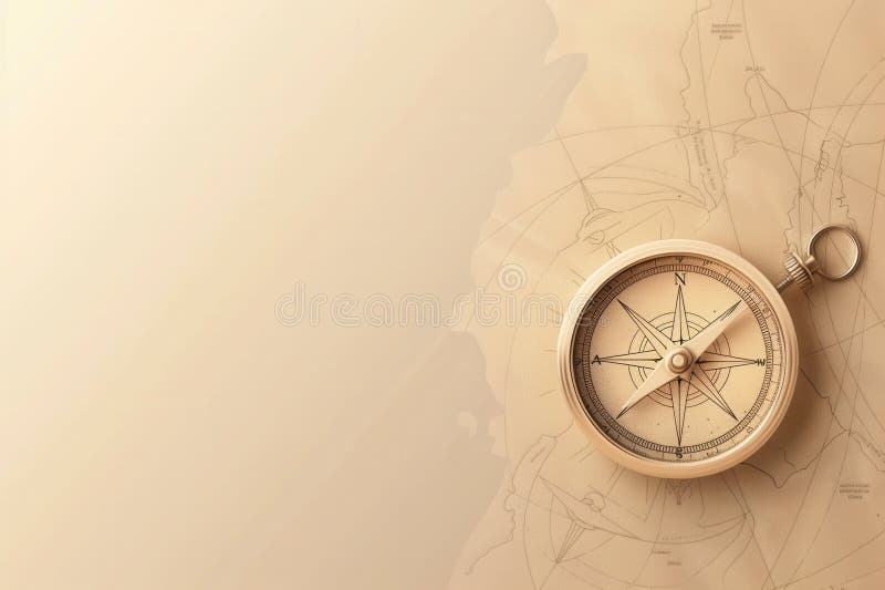 A Vintage Compass Rests on a Blank Map, Ready To Guide Your Next ...