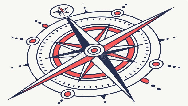 Vintage Compass Rose with Decorative Elements and Swirling Lines Vector ...