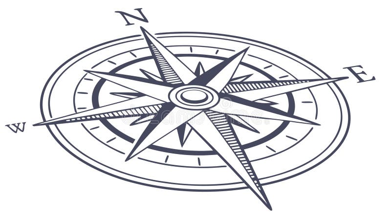 Vintage Compass Rose for Navigation and Direction, Vector Design Generative AI Stock ...