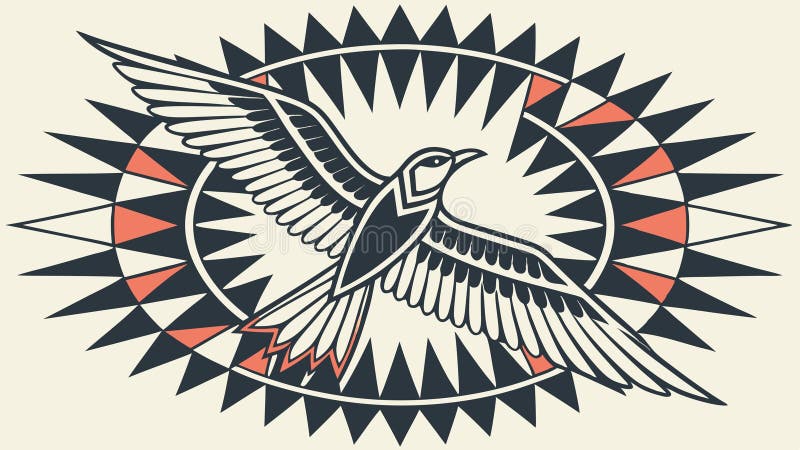 Vintage Compass Rose with Soaring Bird, Symbolizing Direction and ...