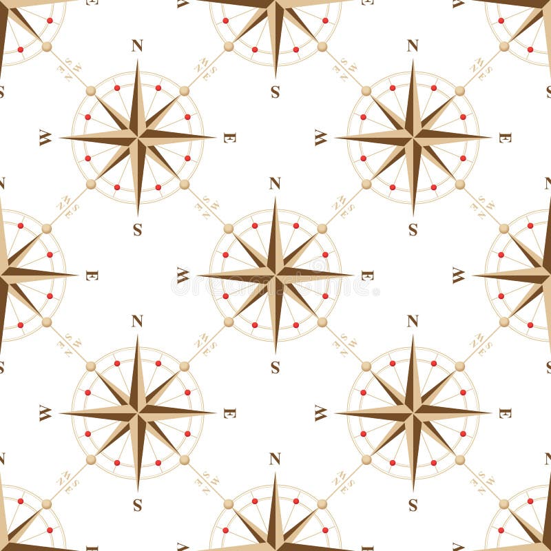 Vintage Compass Seamless Pattern Stock Vector - Illustration of sailing ...