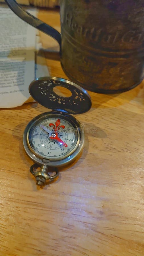 Vintage Compass Showing North for Sailing in the Sea Stock Image ...