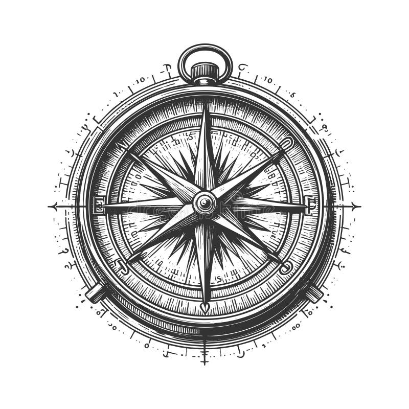 Vintage Compass Vector Illustration Stock Vector - Illustration of ...