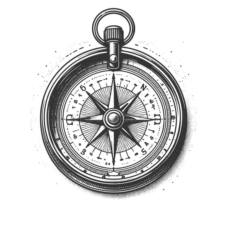 Vintage Compass Vector Illustration Stock Vector - Illustration of ...