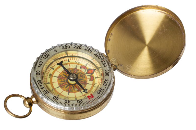 Vintage compass on white stock image. Image of ancient - 353231495