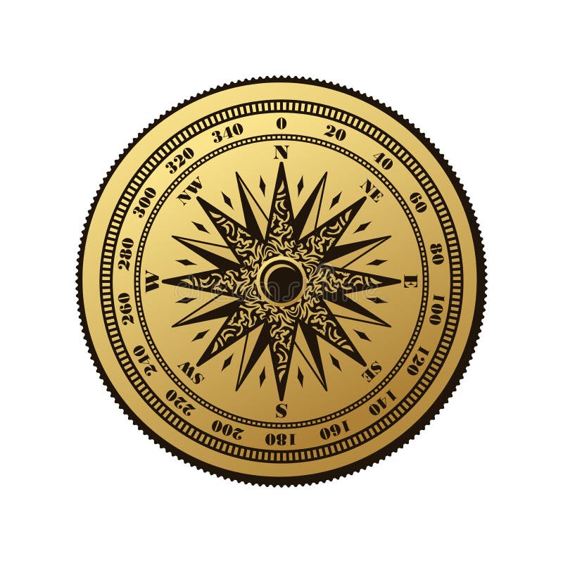 Vintage Compass Wind Rose Symbol Stock Vector - Illustration of ...
