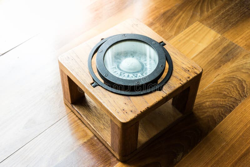 The Vintage Compass on the Wood Table. Stock Photo - Image of east ...