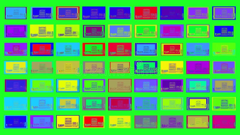 Vintage Computer Animation on Green Screen Stock Footage - Video of ...