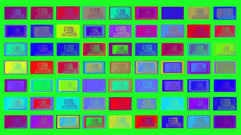 Vintage Computer Animation on Green Screen Stock Footage - Video of ...