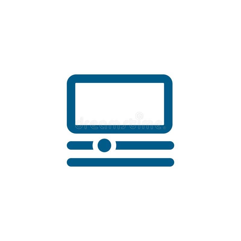 Vintage Computer Blue Icon on White Background. Blue Flat Style Vector ...