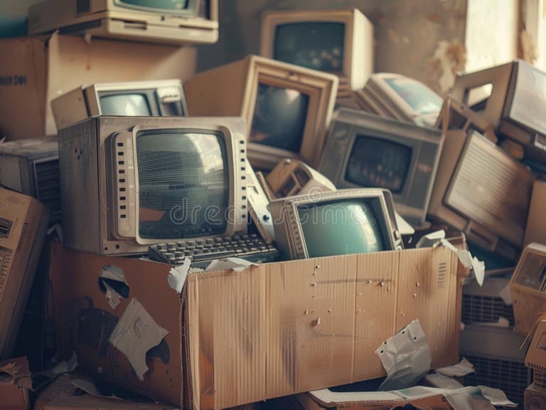 Vintage Computer Pile stock image. Image of generated - 371789479