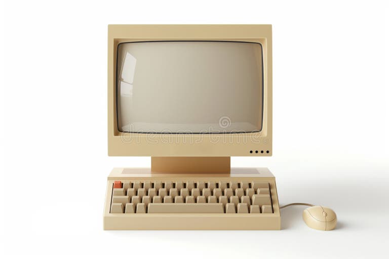 Vintage Computer Setup stock photo. Image of mouse, computing - 317130748