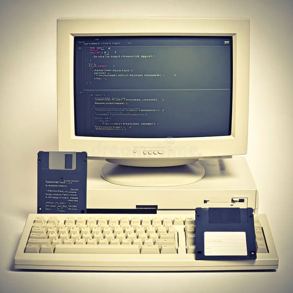 Vintage Computer Setup Showcasing Retro Technology. Ideal for Themes ...