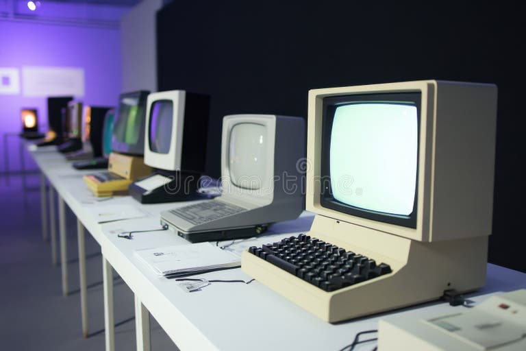 Vintage Computers Displayed in a Modern Exhibition Space Showcasing ...