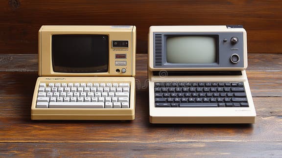 Vintage Computers: a Retro Tech Comparison Stock Illustration ...