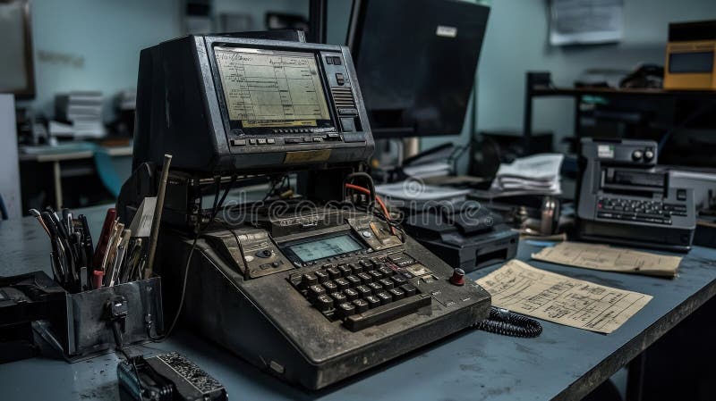 Vintage Computing Equipment Office Space Technology Display Indoor ...