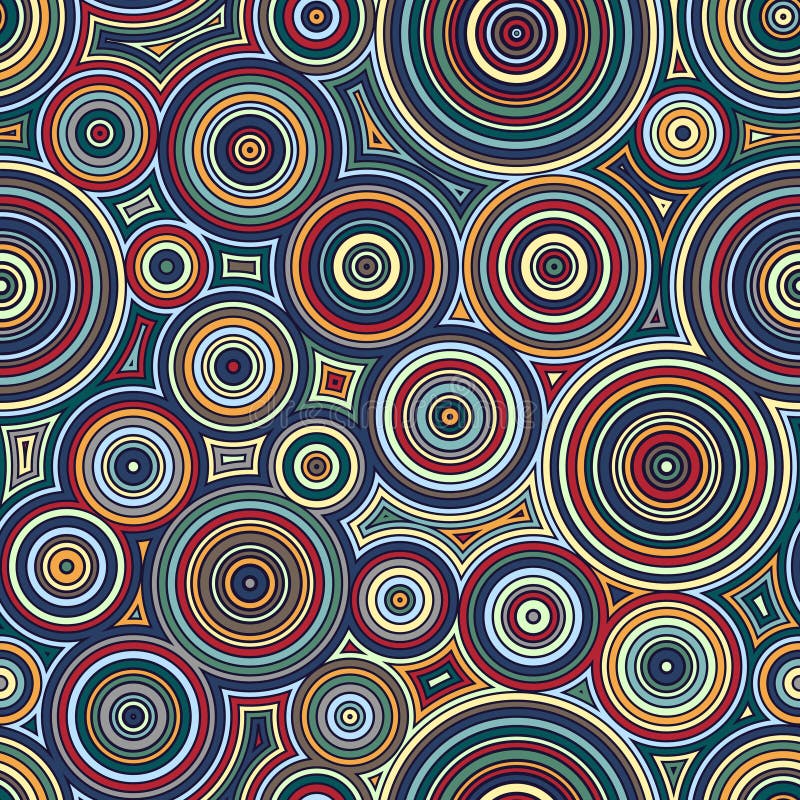 Seamless Decorative Geometric Pattern with Concentric Circles. Vector ...