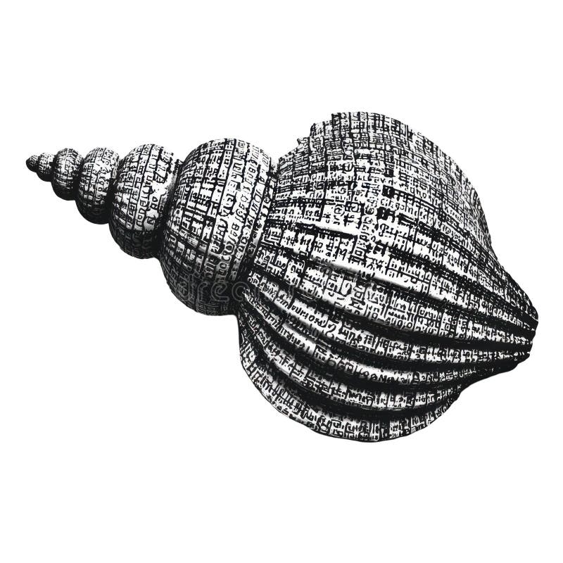 Vintage Conch Shell. Retro Nautical Illustration Isolated on ...