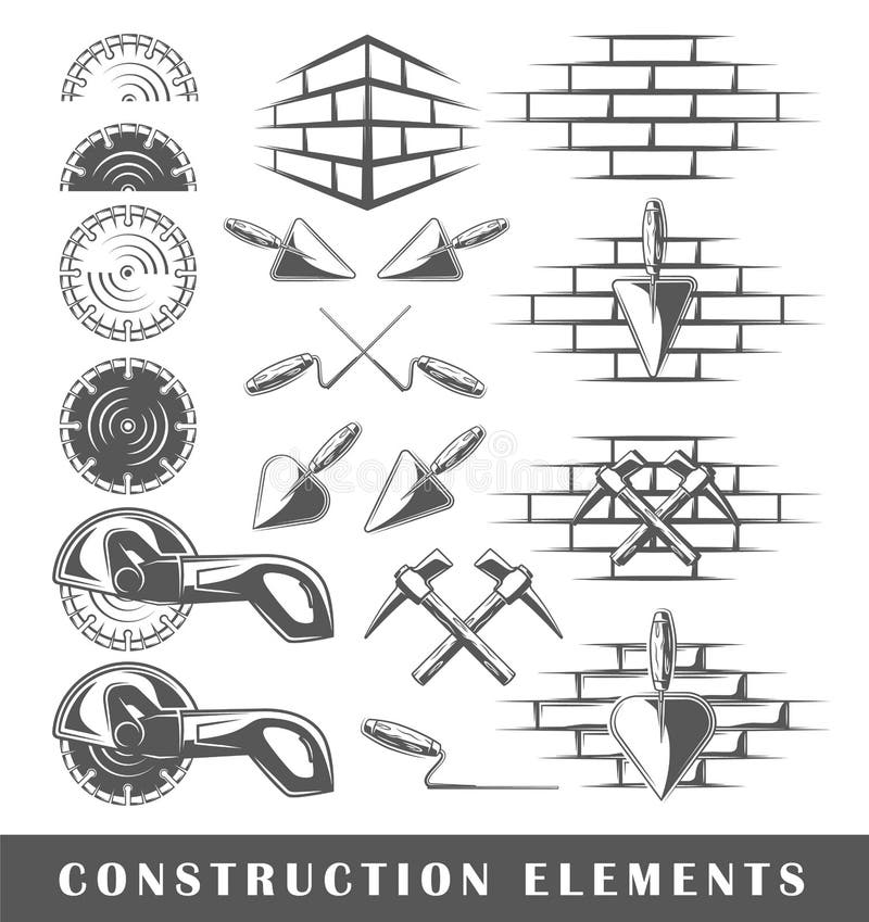 Vintage Construction Elements Stock Vector - Illustration of decorative ...