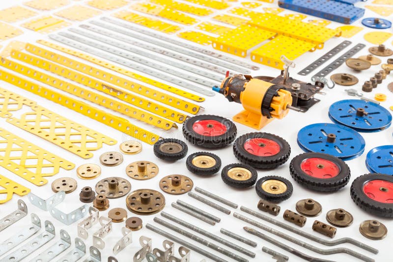 Vintage Construction Set Parts Stock Image - Image of technical, object ...