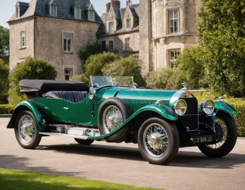 1920s Bugatti Type 35 Convertible, Gradient Emerald Green and Black ...