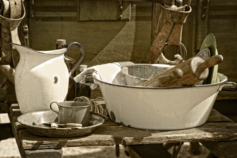 Vintage Cooking Utensils and Items Stock Photo - Image of baking ...