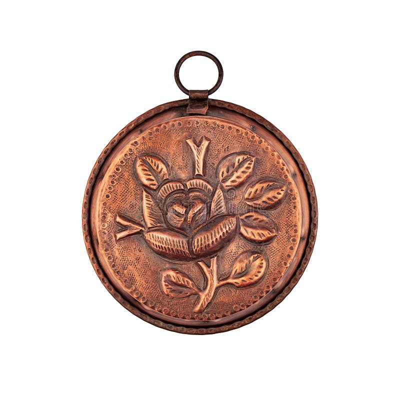 Vintage Copper Baking Dish Isolated Top View Stock Photo - Image of ...