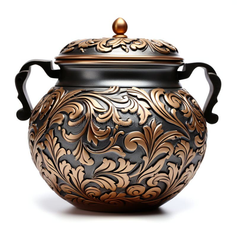 Vintage Copper Pot Isolated on White Background Stock Illustration ...