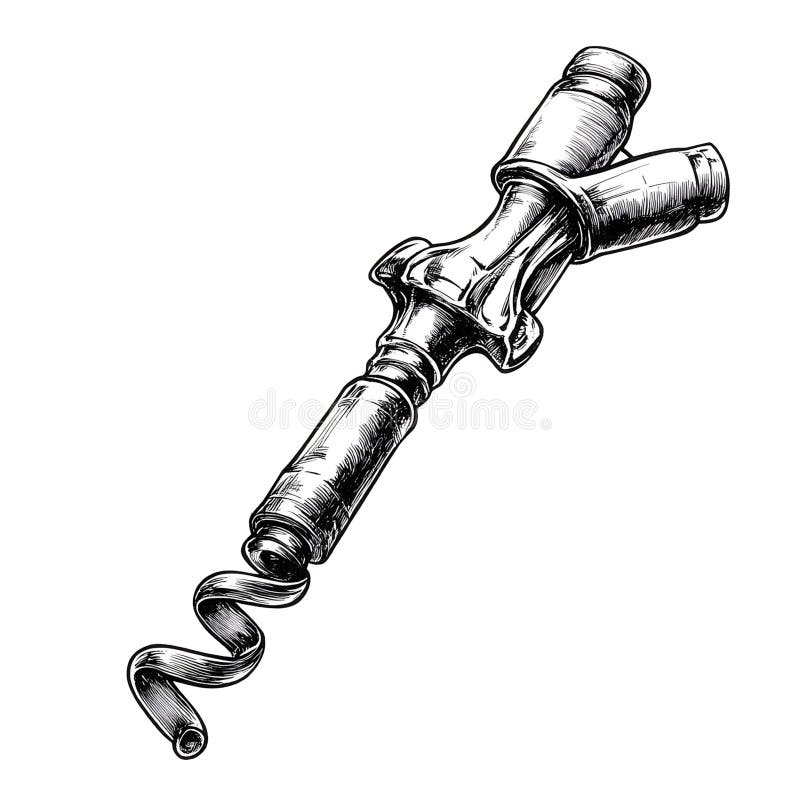 Vintage Corkscrew Illustration Stock Illustration - Illustration of ...