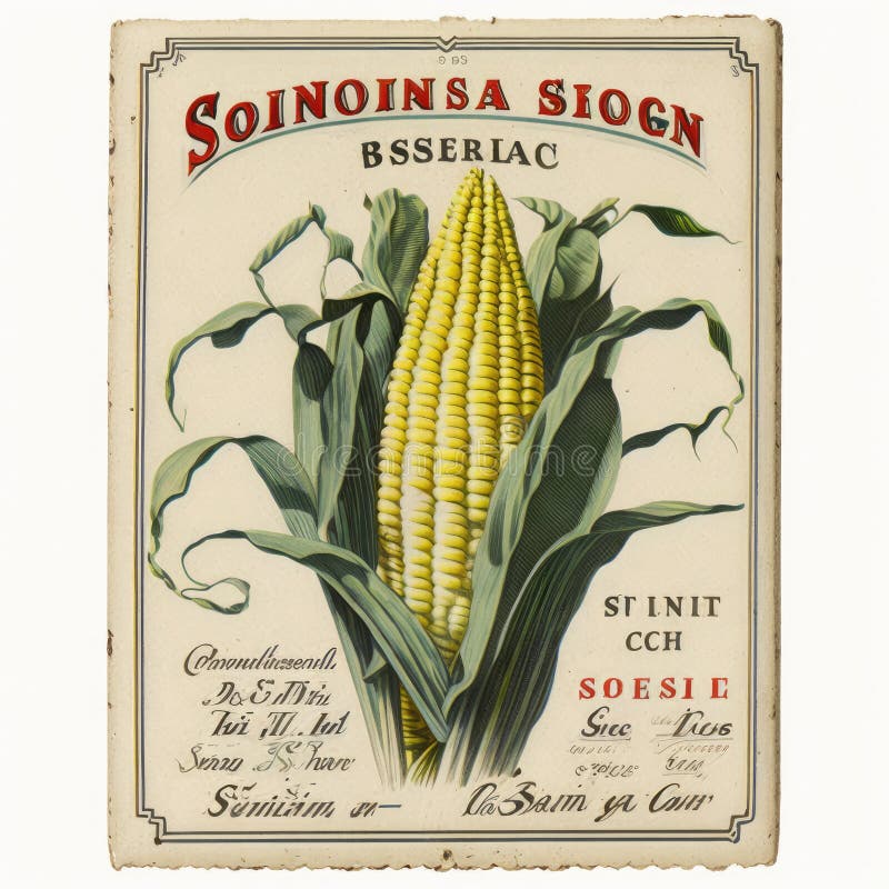 Vintage Corn Seed Packet stock image. Image of package - 270966829