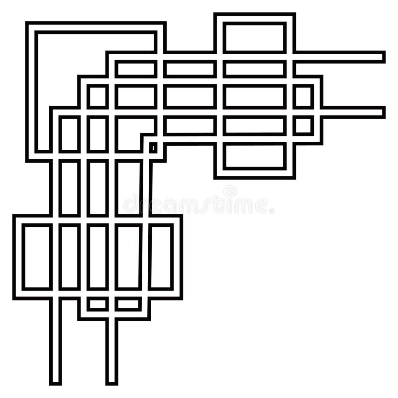 Geometric Corner Vintage Frame Isolated on White Background. Vector ...