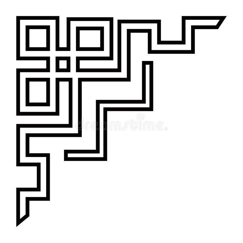 Geometric Corner Vintage Frame Isolated on White Background. Vector ...