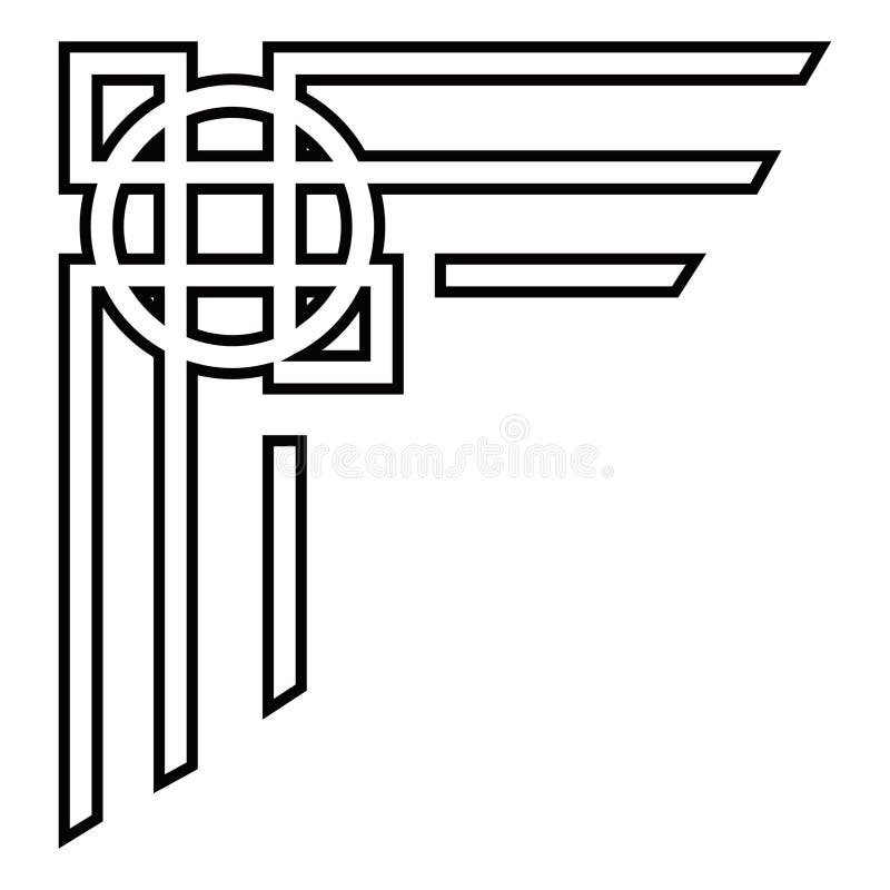 Geometric Corner Vintage Frame Isolated on White Background. Vector ...