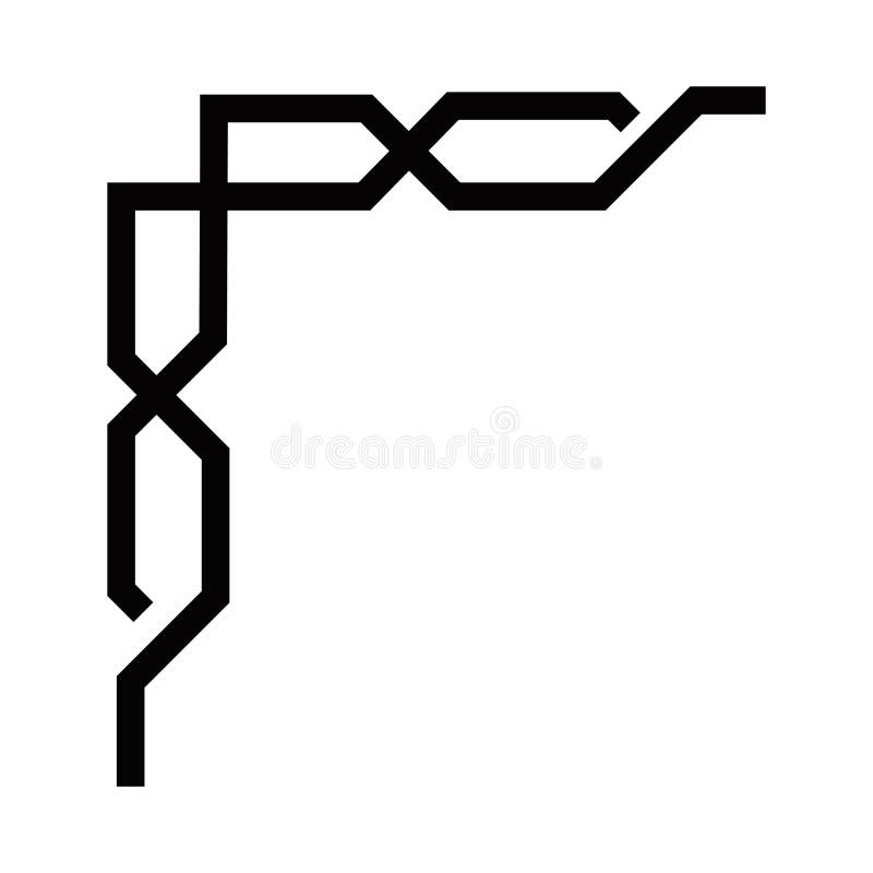 Geometric Corner Vintage Frame Isolated on White Background. Vector ...