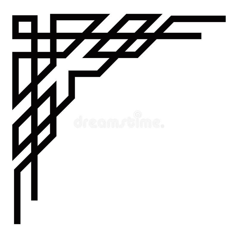 Geometric Corner Vintage Frame Isolated on White Background. Vector ...