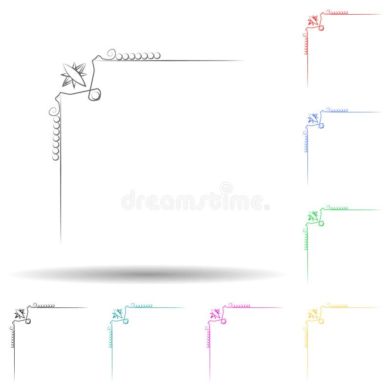 Vintage Corner Elements Multi Color Style Icon. Simple Thin Line ...