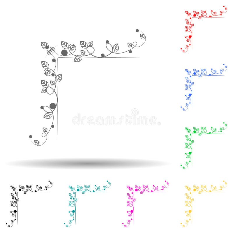 Vintage Corner Elements Multi Color Style Icon. Simple Thin Line ...