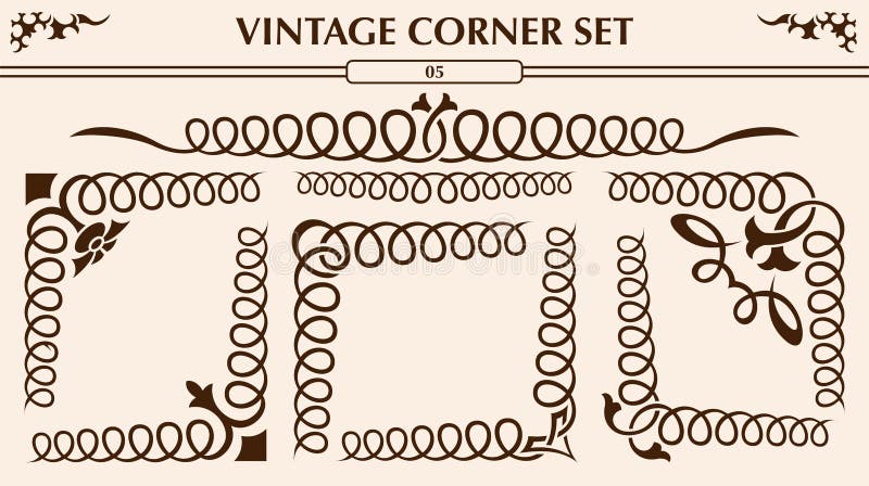 Vintage corner set stock vector. Illustration of background - 114460893