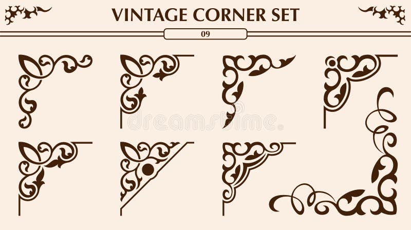 Vintage corner set stock vector. Illustration of frame - 116195442