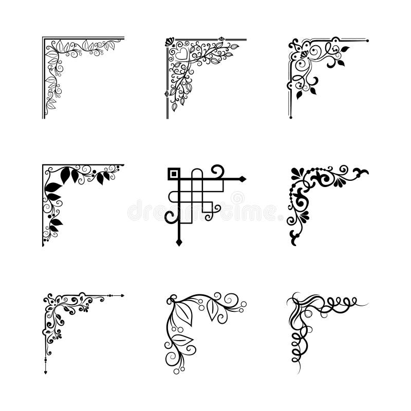 Vintage corners stock vector. Illustration of drawing - 43620157
