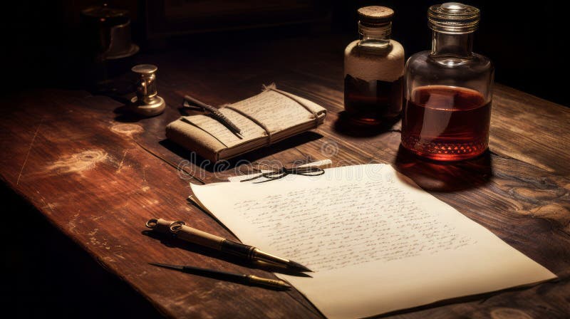 Vintage Correspondence: Handwritten Letter Amidst a Stack of Epistles ...