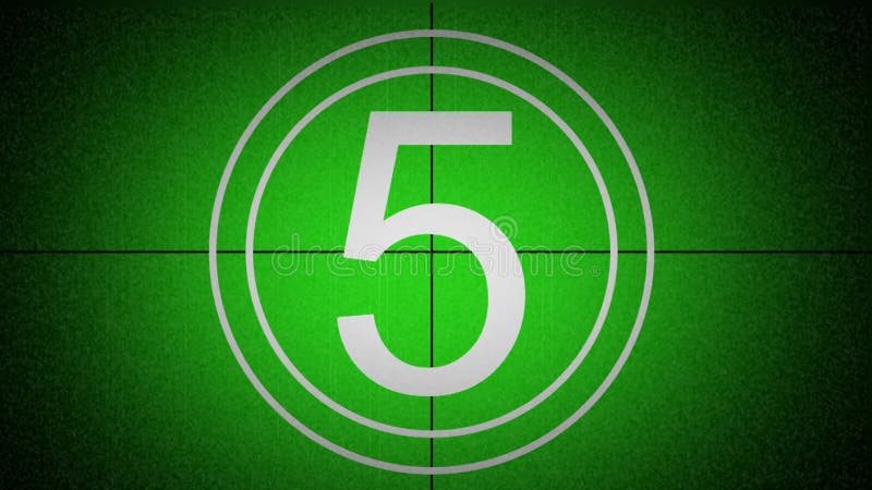 Vintage Countdown with Noise and Graininess, Vintage Countdown, Green ...