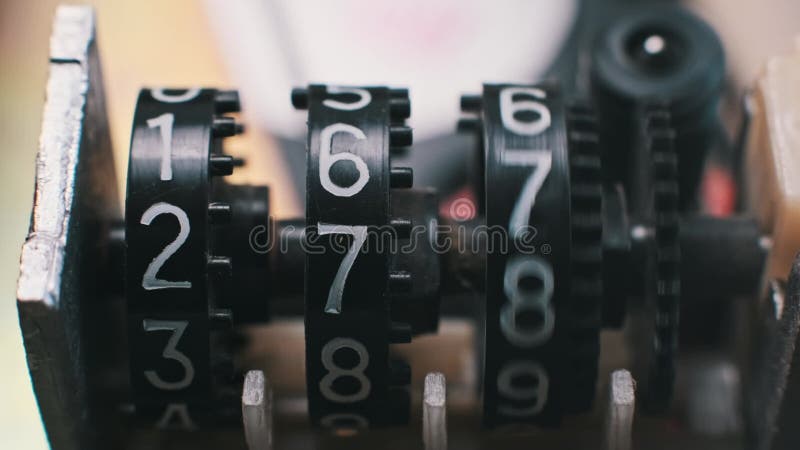 Vintage Counter: Counting Mechanism Macro View Stock Footage - Video of ...