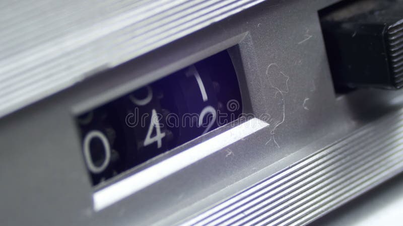 Vintage Counter with Numbers Rotates on the Audio Cassette Player Stock ...