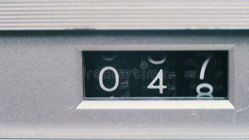 Vintage Counter with Numbers Rotates on the Audio Cassette Player Stock ...
