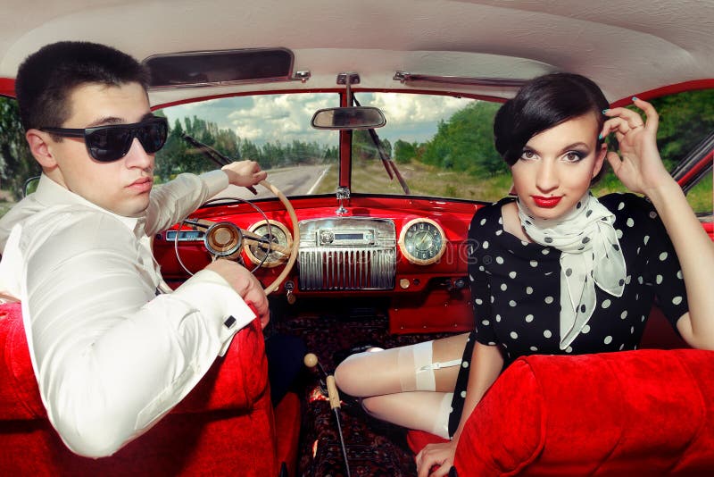 Vintage couple. stock photo. Image of bridegroom, automobile - 37903034