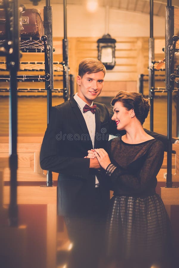 Vintage Style Woman Inside Retro Train Stock Image - Image of luggage ...