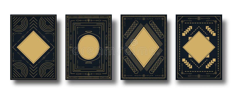 Vintage Cover Art Deco Gold Pattern Notebook Diary Stock Vector ...