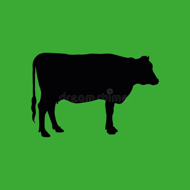 Vintage Cow Side. Silhouette Style Stock Vector - Illustration of ...
